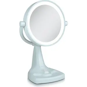 ZADRO Max Bright Lighted Makeup Mirror With 10x/1x Magnification & Storage Tray French Blue
