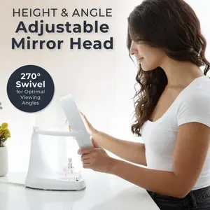 ZADRO Max Bright Lighted Makeup Mirror With 10x/1x Magnification & Storage Tray - White