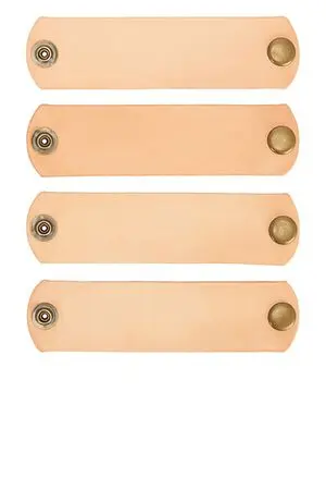 Jenni Kayne Leather Napkin Rings Set Of 4 - Natural