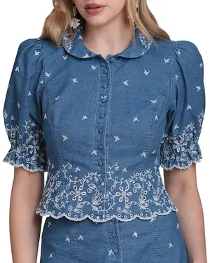 Avec Les Filles Embroidered Tops