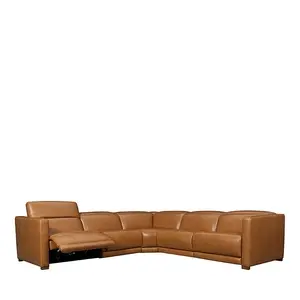 VIOLINO Bobby 5 Piece Motion Reclining Leather Sectional - Dorn Caramel