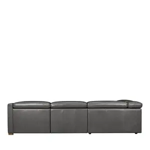 VIOLINO Bobby 5 Piece Motion Reclining Leather Sectional - Dorn Granite