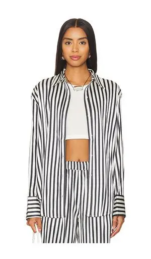 House Of Harlow 1960 X Orla Shirt - Black & White Stripe