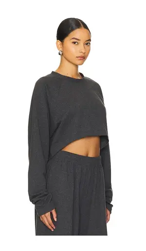 Norma Kamali Oversized Raglan Sleeve Cropped Top