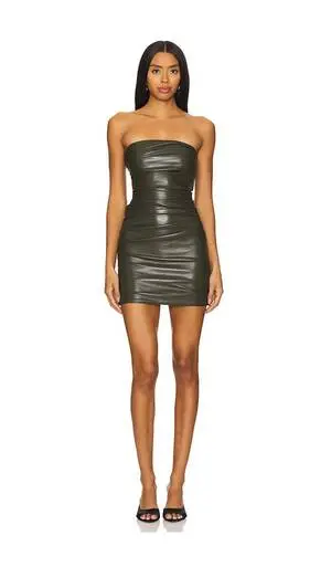 chinese dress ladies THE Olive Leather Dress main image 0