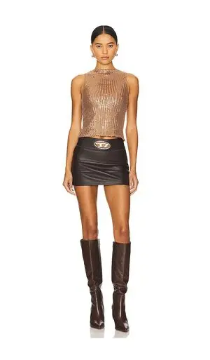 Superdown Sequin Embellished Mesh Top