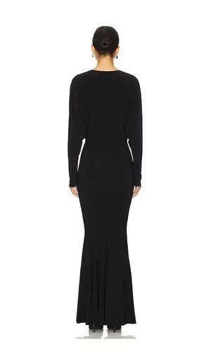 Norma Kamali Dolman V Neck Fishtail Gown
