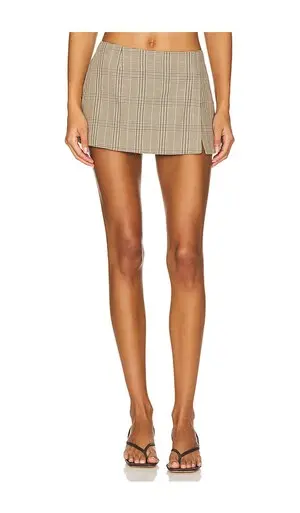 Miaou Micro Mini Skirt In Plaid