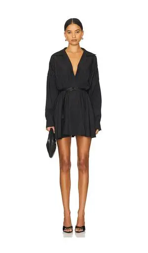 Norma Kamali Oversized Shirt Flared Mini Dress