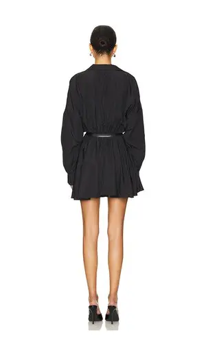 Norma Kamali Oversized Shirt Flared Mini Dress