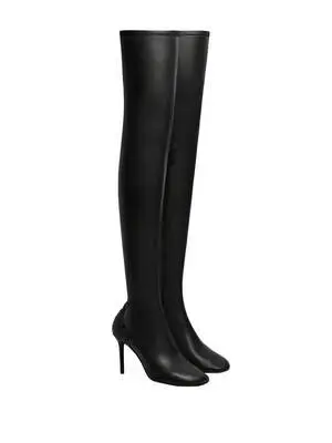 COURREGES Oblique Thigh-high Boots - Black