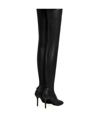 COURREGES Oblique Thigh-high Boots - Black