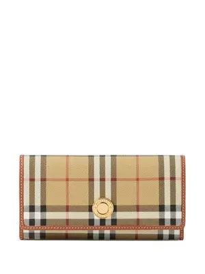 Burberry Check Folding Wallet - Neutrals