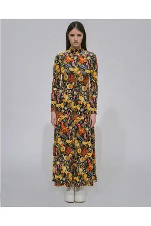 Rosetta Getty Zip Up Maxi Turtleneck Dress Velvet