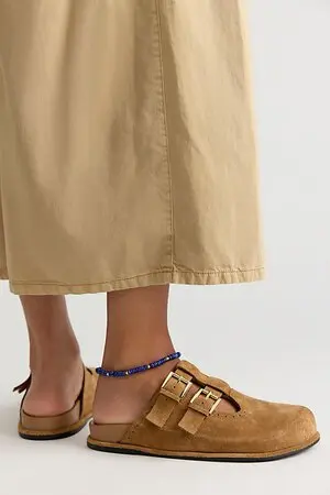 Free People Shoreditch Buckle Mules - Camel Suede