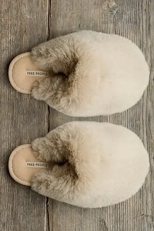 Free People Snowball Slippers Taupe
