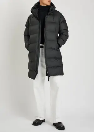 Rains Alta Long Quilted Waterproof Coat