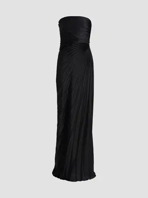 A.L.C. Pleated Strapless Gown - Black