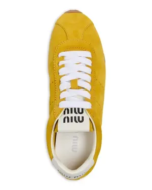 Miu Miu Suede Lace-up Sneakers - Soleil