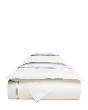 PRATESI Tre Righe Ombre Duvet Cover, King - White/charcoal