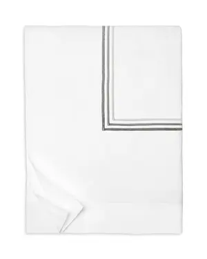 PRATESI Tre Righe Ombre Duvet Cover, King - White/charcoal