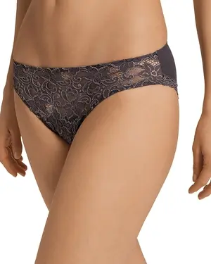 Hanro Moments Lace Bikini - Black Pearl