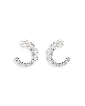 SWAROVSKI Matrix Hoop Earrings - Silver