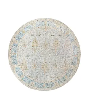 LR HOME Vintage Vinta-81924 Round Area Rug, 8'6 X 8'6 - Ivory/ Blue