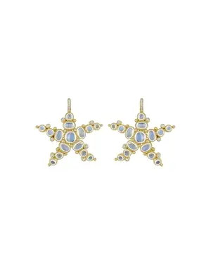 Temple St. Clair 18k Yellow Gold Sea Star Earrings - Gold/blue