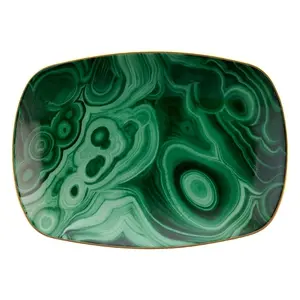 L'Objet Malachite Rectangular Tray Small - Green