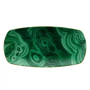 L'Objet Malachite Rectangular Tray Medium - Green