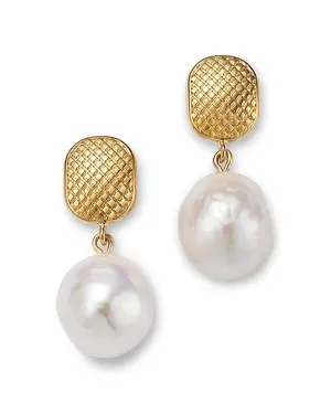 Bloomingdale'S Pearl Drop Earrings - White/gold