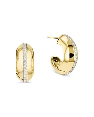 Phillips House 14k Yellow Diamond Hoop Earrings - Gold