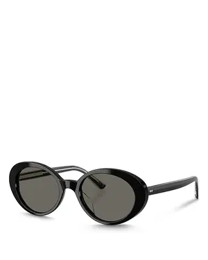 Oliver Spencer Lumar Oval Sunglasses, 51mm - Black