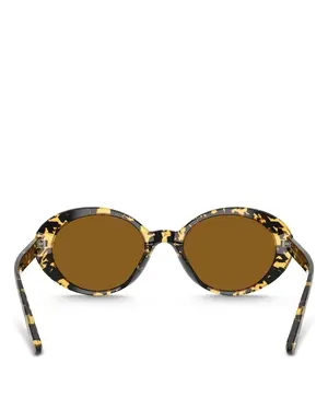 Oliver Spencer Lumar Oval Sunglasses, 51mm - Dark Tortoise