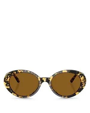 Oliver Spencer Lumar Oval Sunglasses, 51mm - Dark Tortoise