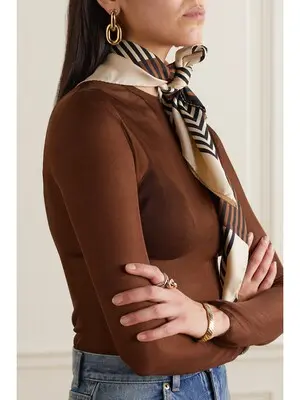 Saint Laurent Printed Silk-satin Scarf