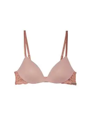 Fleur Du Mal Charlotte Lace Wireless Push Up Bra - Tan