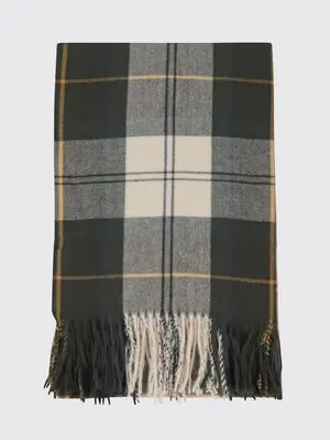 Barbour Rectangular Scarf In A Tartan Pattern With Fringed Edges Fa01