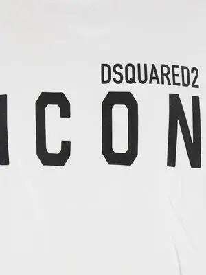 Dsquared2 Cotton Hoodie With Contrast Logo - White