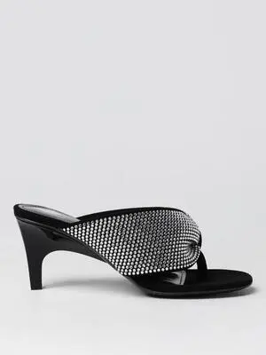Attico Embellished Heeled Sandals - Black