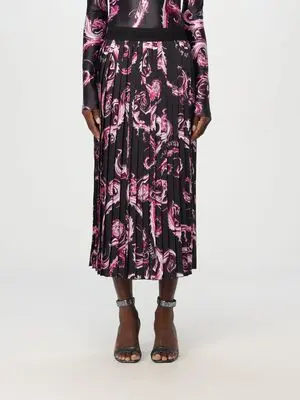 Versace Pleated Midi Skirt With Baroque Print