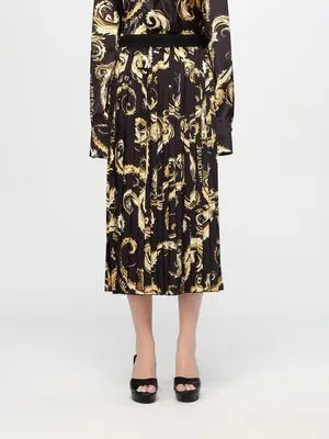 Versace Pleated Midi Skirt With Baroque Print