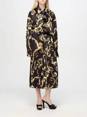 Versace Pleated Midi Skirt With Baroque Print