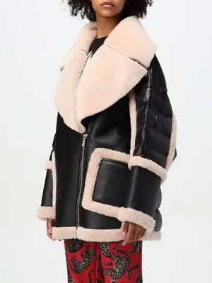 Just Cavalli Fur-trimmed Leather And Puffer Jacket