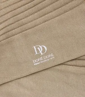 DORE DORE Cotton Rib-knit Socks - Beige