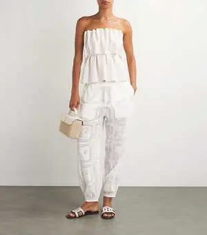 Tory Burch Cotton Eyelet Trousers
