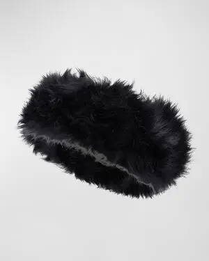 Gorski Lamb Fur Headband - Black
