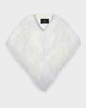 Gorski Select Mongolian Lamb Shearling Shawl White