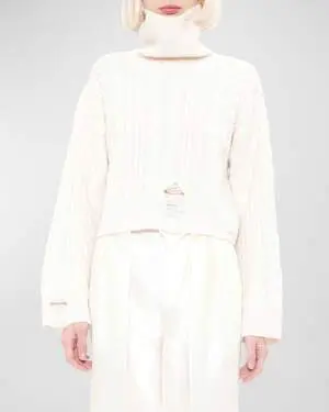 Arch4 Arch4 Hermione Cashmere Cable-Knit Sweater - Ivory